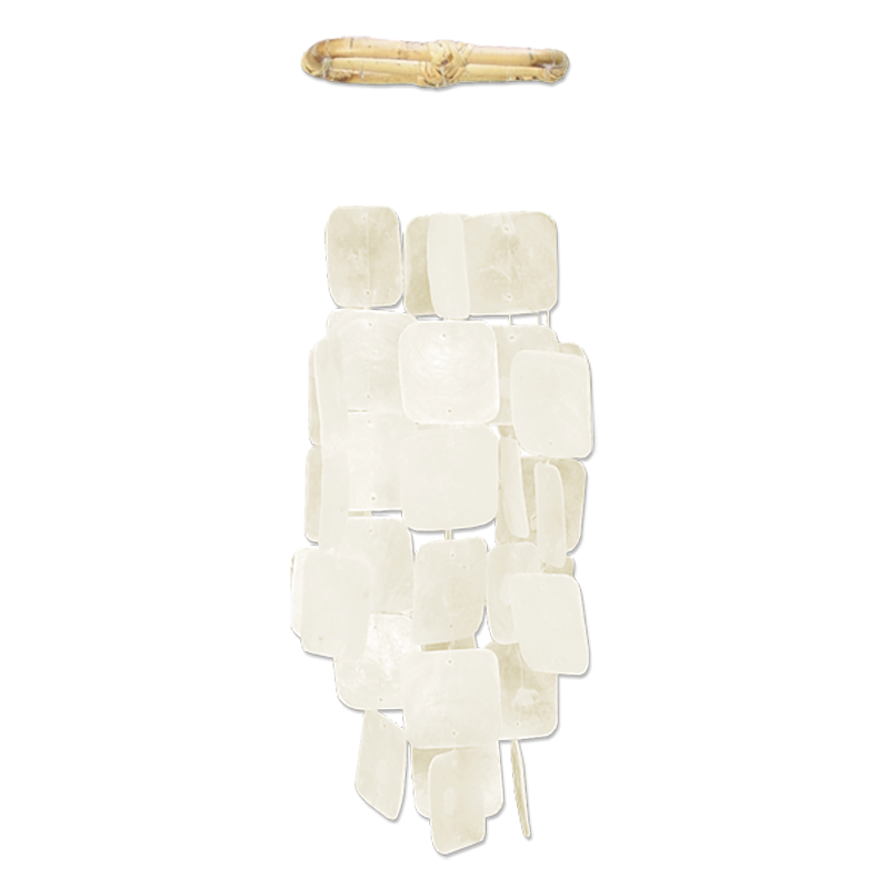 Capiz Chime Small Square | White | Joyful Treasures